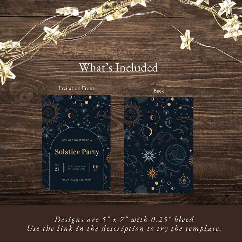 Solstice Party Invitation Template - Etsy