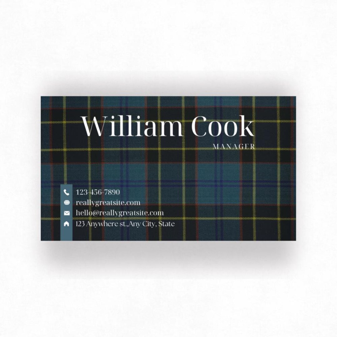 Air Force Tartan Calling Business Card Template - Etsy