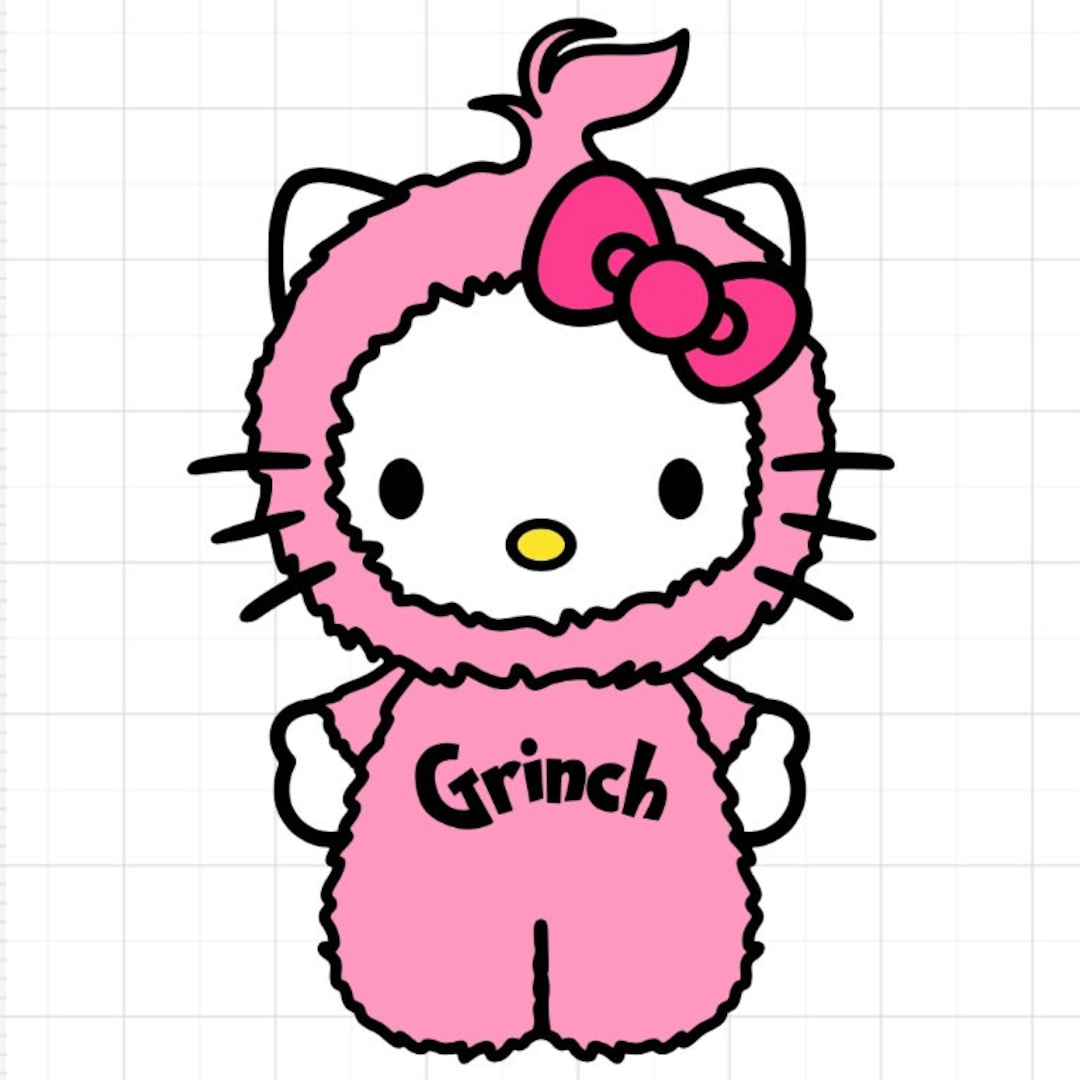 Pink Grinch Hello-Kitty Navidad PNG SOLO para cricut - Etsy México