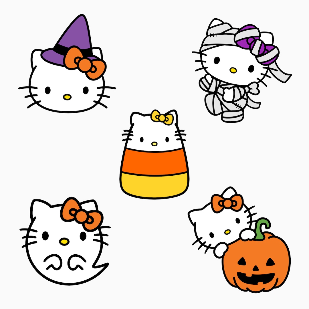 Halloween Hello-kitty SVG PNG JPG 5 for Cricut - Etsy