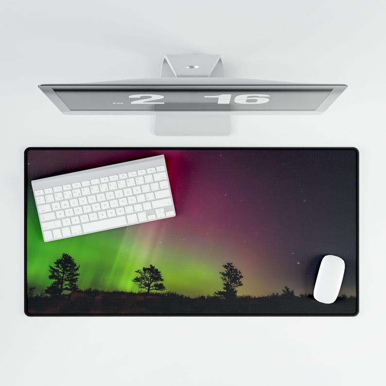 Northern Lights Desk Mat, Northern Colorado, Aurora Borealis, Rocky ...