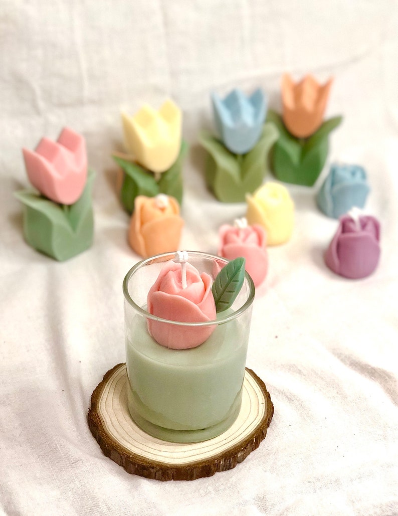 Tulips Candle Spring Flower Candle Easter Candle Scented - Etsy