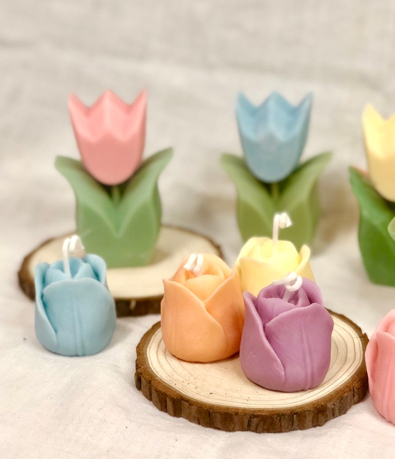 Tulips Candle Spring Flower Candle Easter Candle Scented - Etsy
