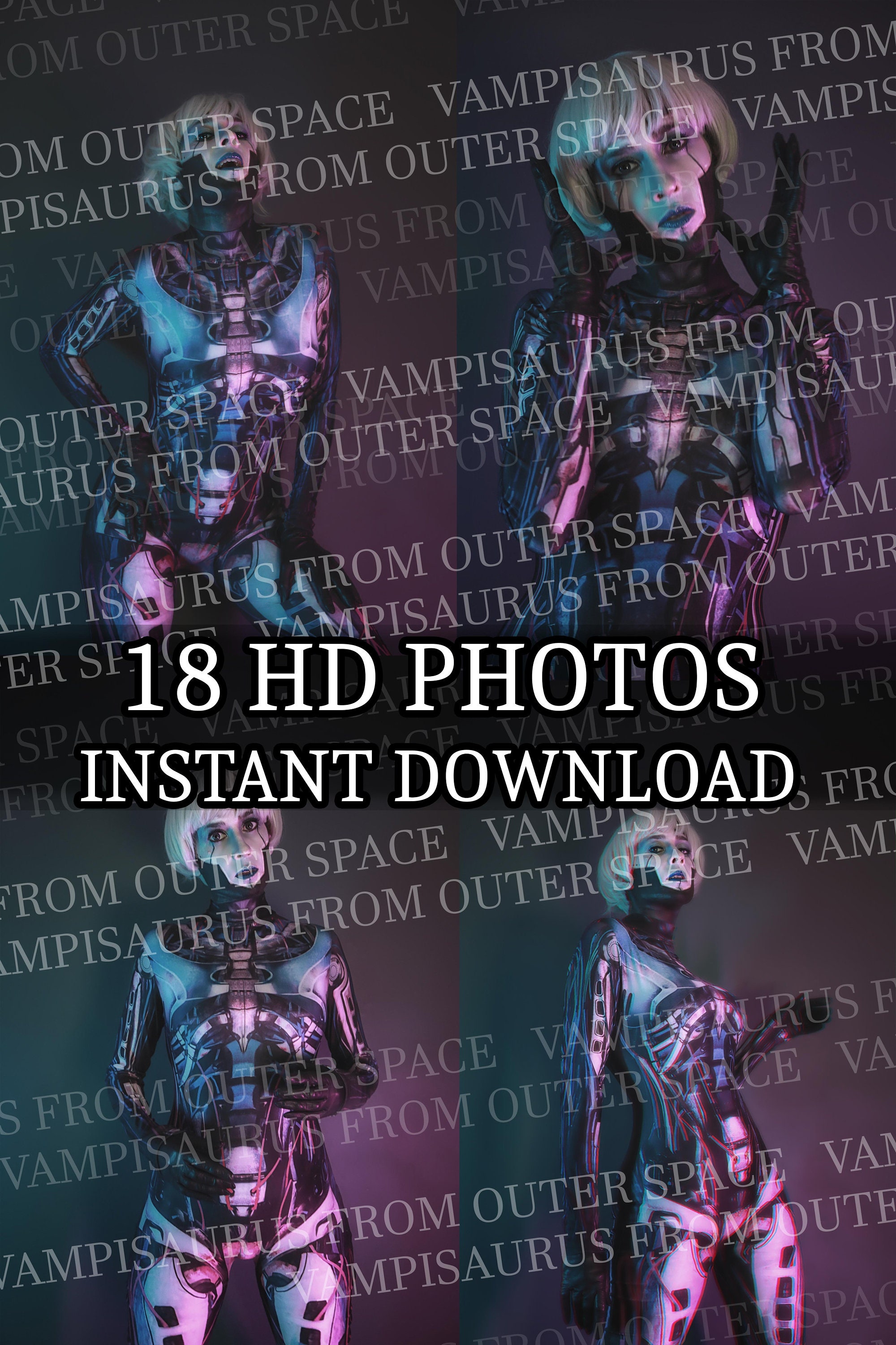 Robot Girl Makeup - Sci-fi Pinup - Studio Photoset - Instant Download ...