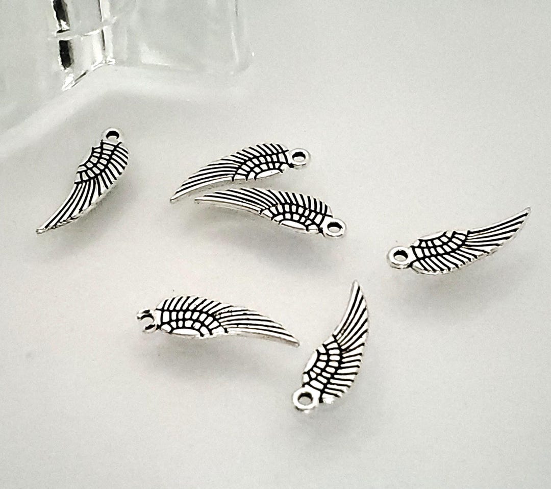 4 Pc Lots Angel Wing Charms, Single Angel Wing, Petite Charm, Charms ...