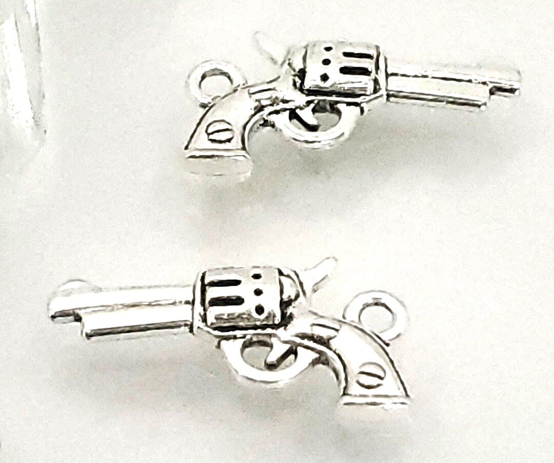 10 Pc Lots Hand Gun, Revolver Charm, Gun Charm, Police Charm, Self ...