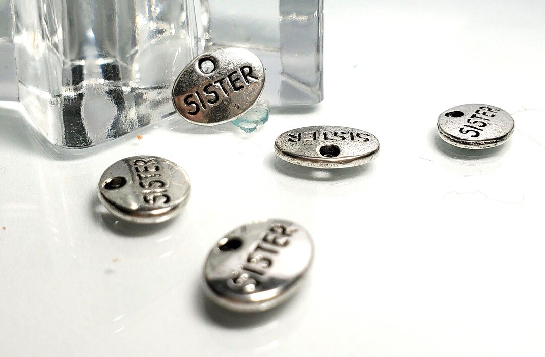 BULK 50 Pc Lot Sister Charm, Oval Shape Charm, Engraved Duel Sided ...