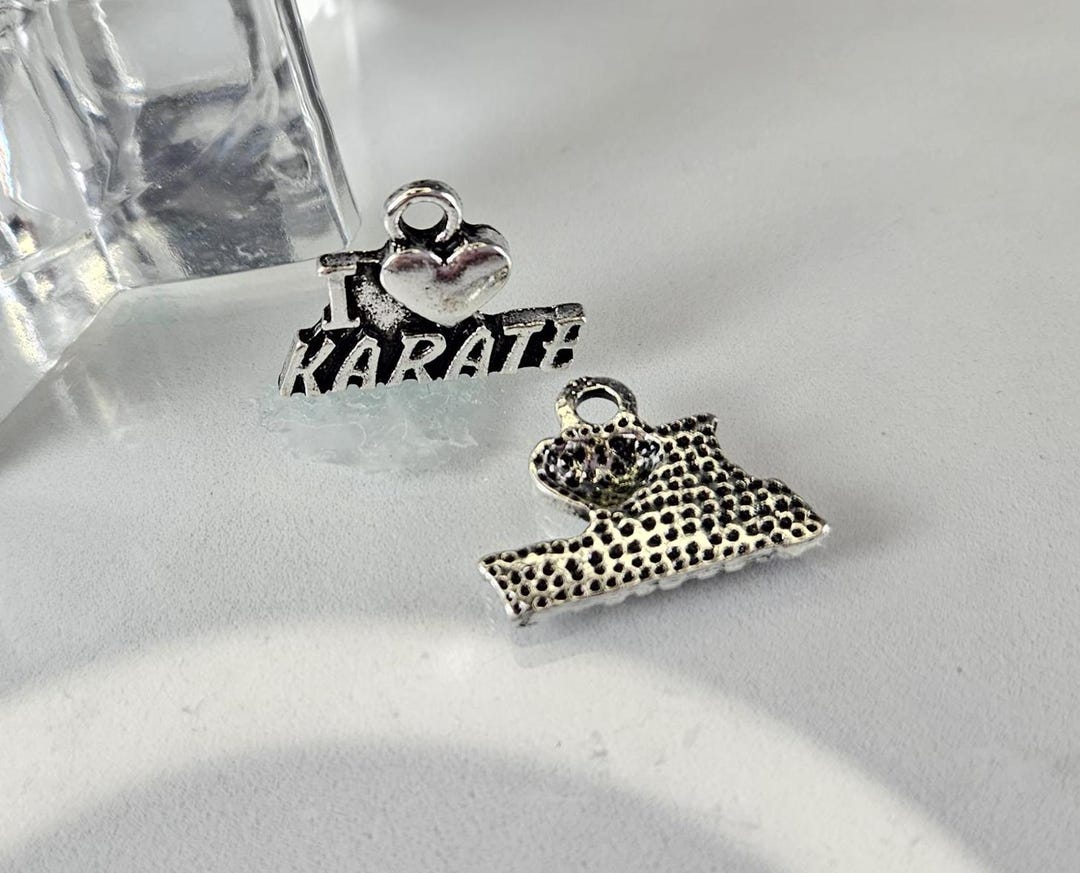 I Love Karate Charm, Karateka, Martial Arts Charm, Necklace Pendant 16 ...