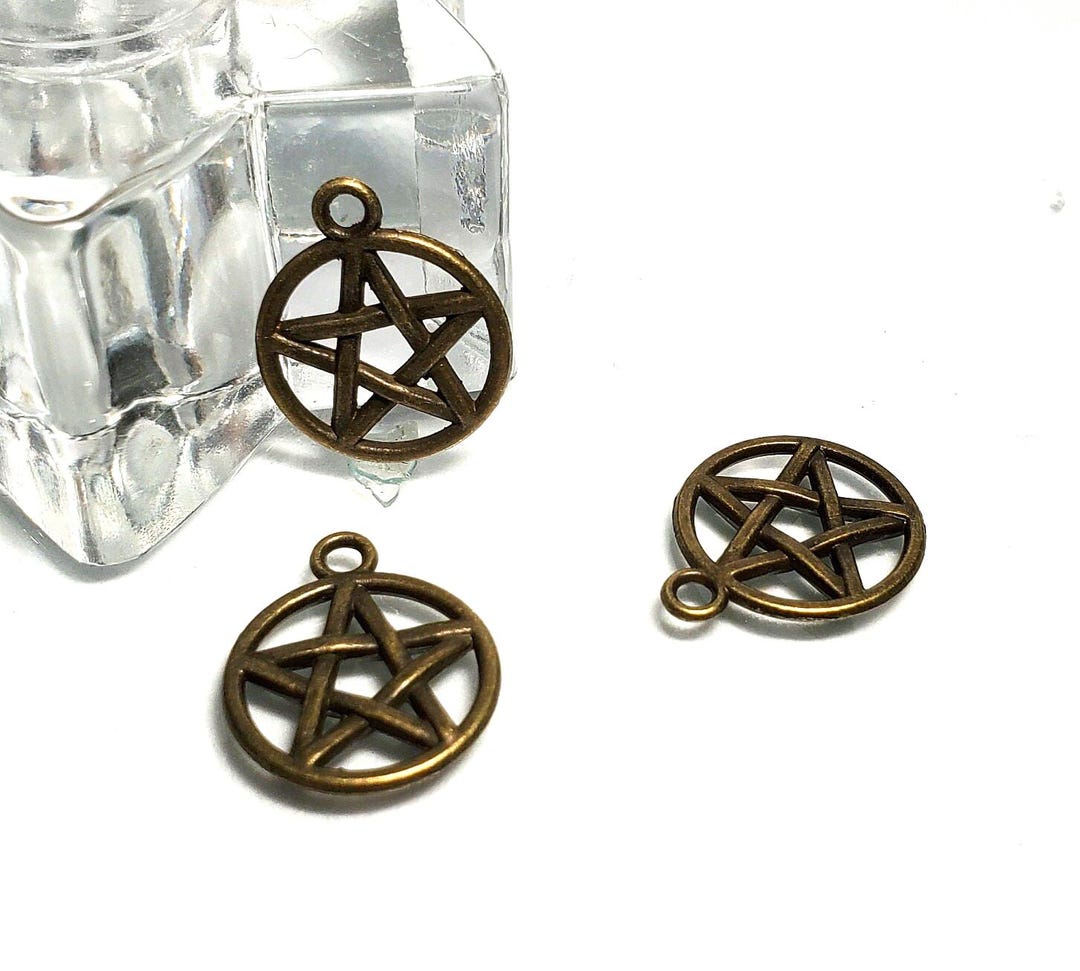 Pentagram, Pentangle Star Pentagon, the Star of Life, Bronze Tone ...