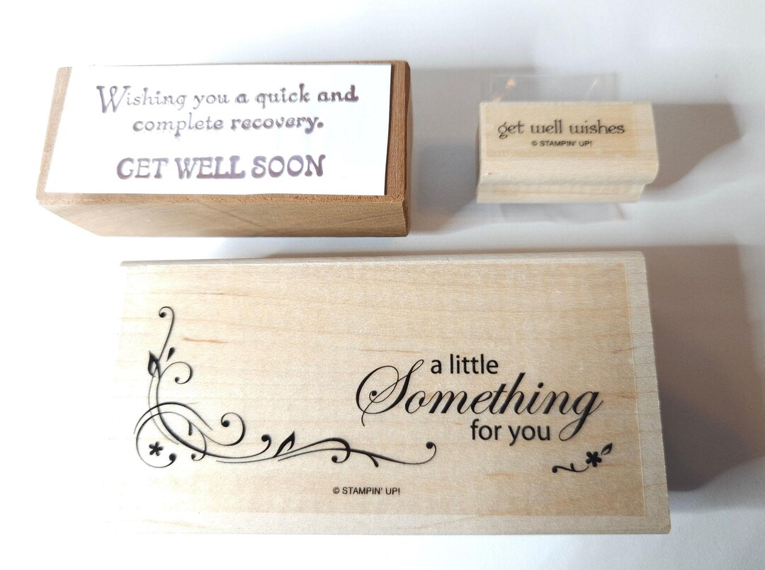 Vintage Uplifting / Get Well Themed Rubber Stamps, Wishing Quick ...
