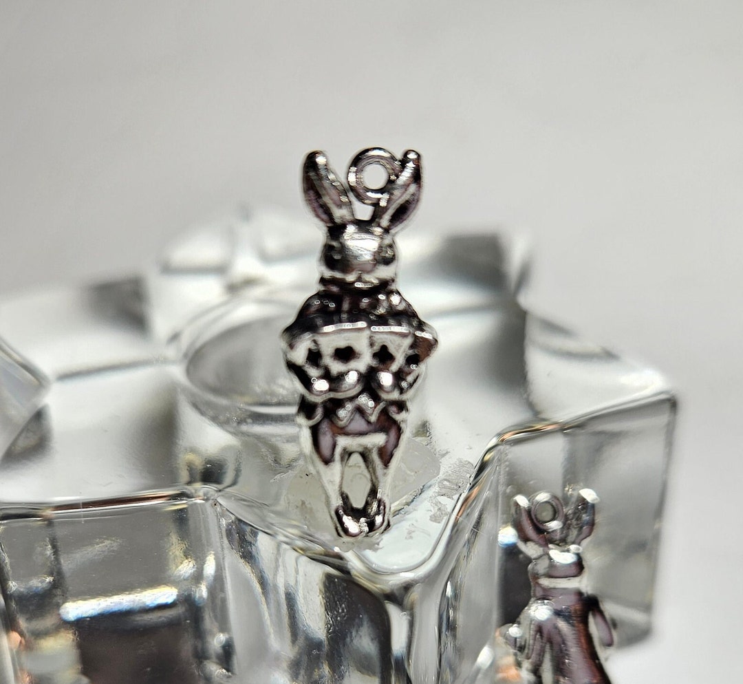 White Rabbit Charm, Alice in Wonderland Charm, Rabbit Holding Cards ...