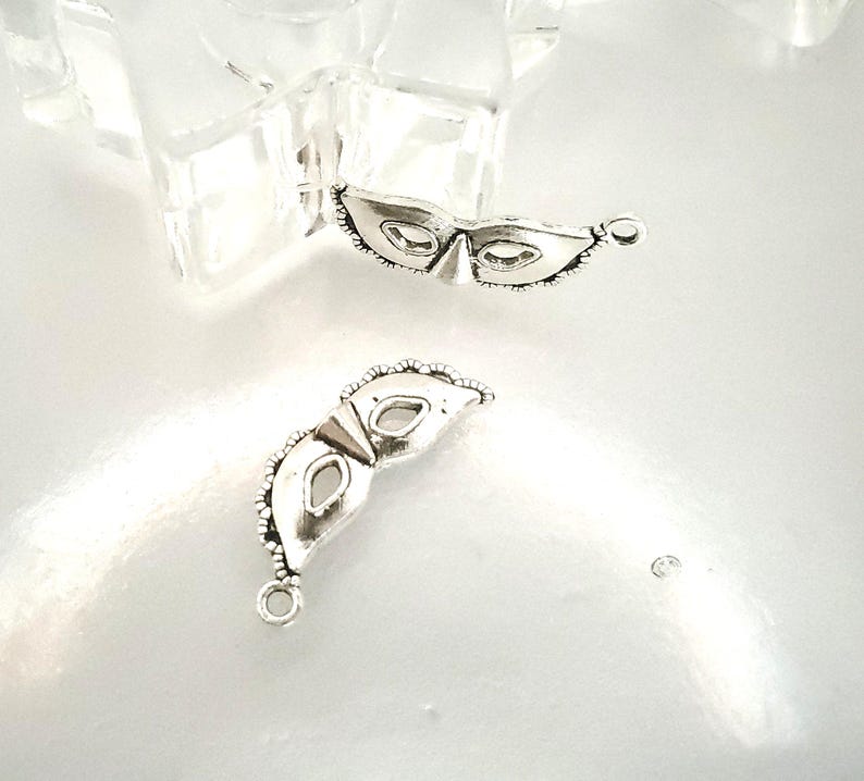 10 Pc Mardi Gras Mask Charms, Zinc Alloy Pendants, Costume Party ...