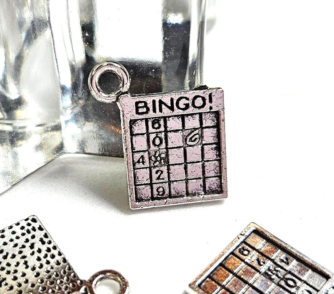 Bingo Night Charm, Bingo Charm, Bingo Hall Charm, Bingo Card Charm, Board Game Charm 15x17mm ...