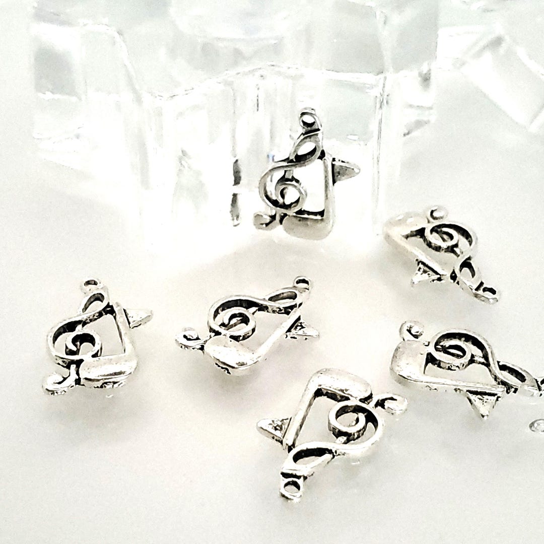 5 Pc Musical Note Charm, Band Instrument Charm, Band Member Charm ...