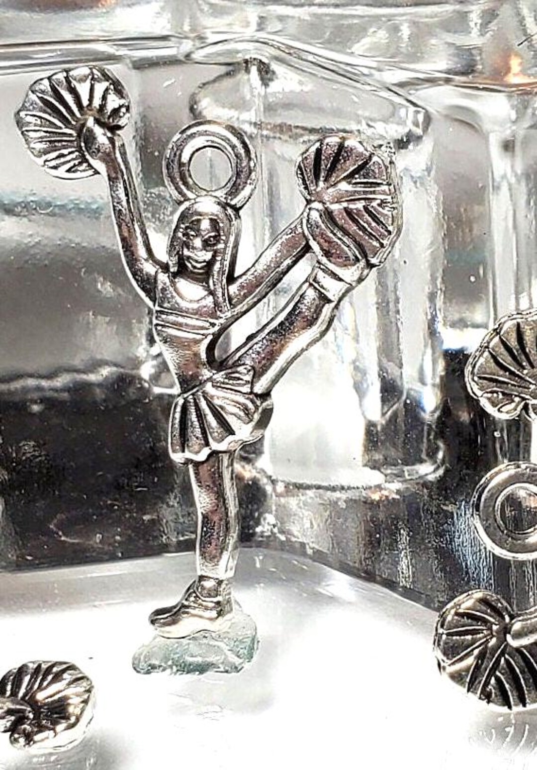 Cheerleader With Pom Poms Charm, 3D Charm, Cheer Charm, Cheering Charm, Charm/pendant - 26*17mm ...