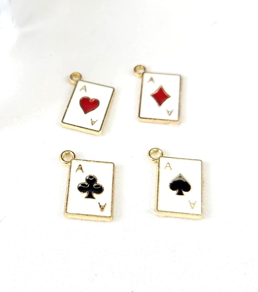 1 Pc Playing Card Charms, Pendants, Gambling Charm, Good Luck Charm ...