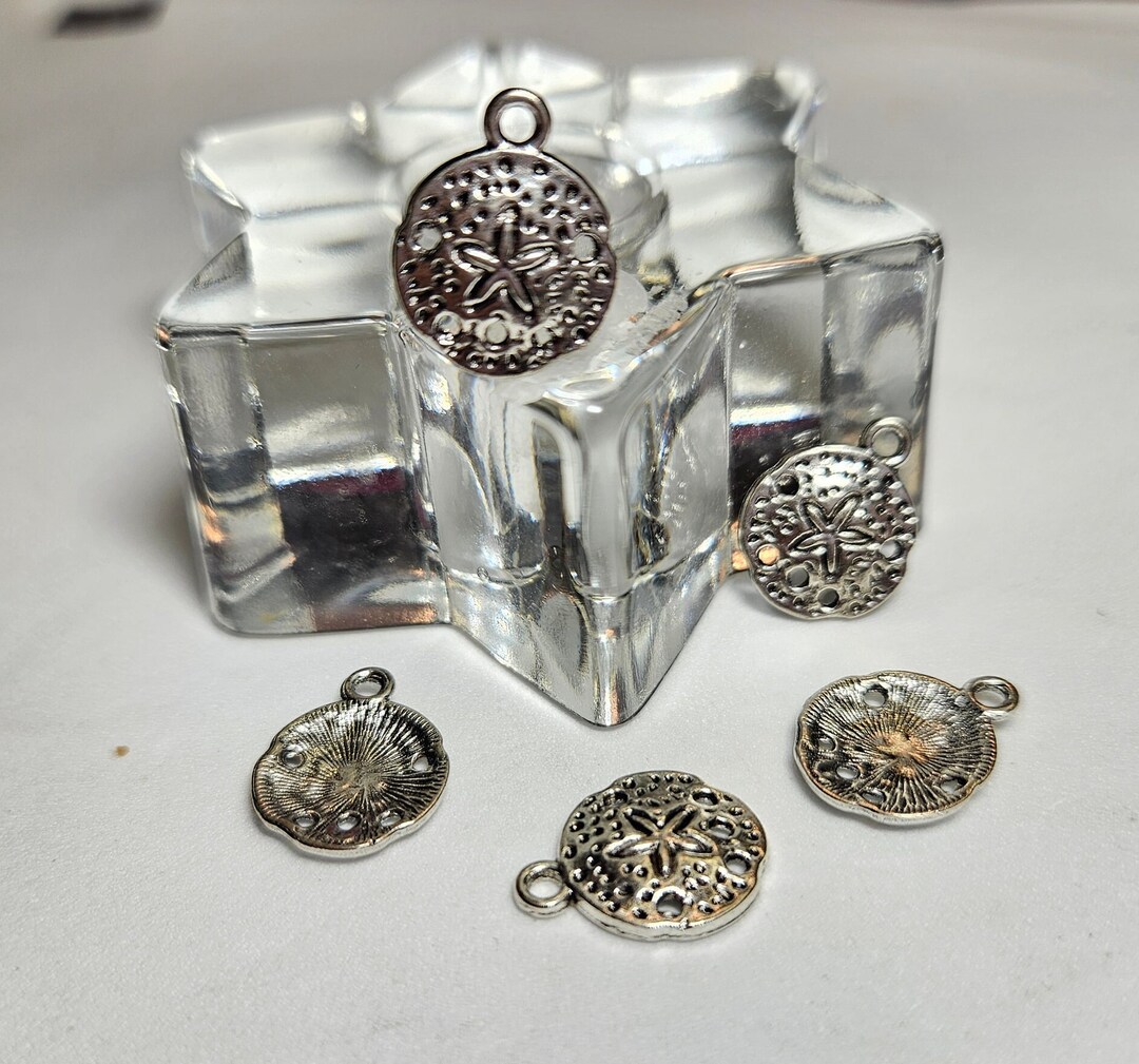 Sand Dollar Charms, Sea Shell Charm, Beach Charm, Petite Charm, Zinc ...