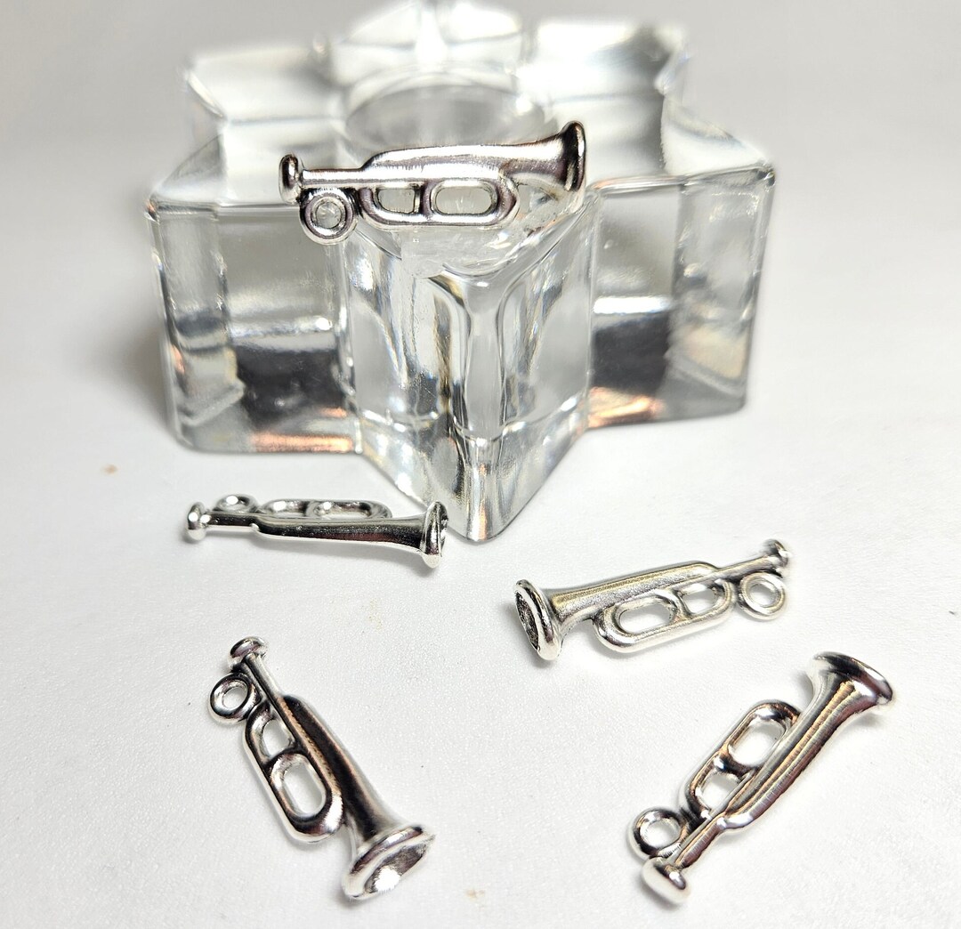 5 Pc Lot 3D Bugle Charm, Bugle Charm, Military Charm, Mess Call Charm ...