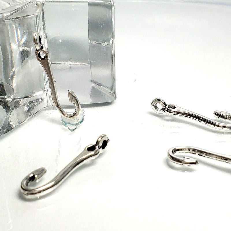 Mini Fish Hook Charms - Etsy