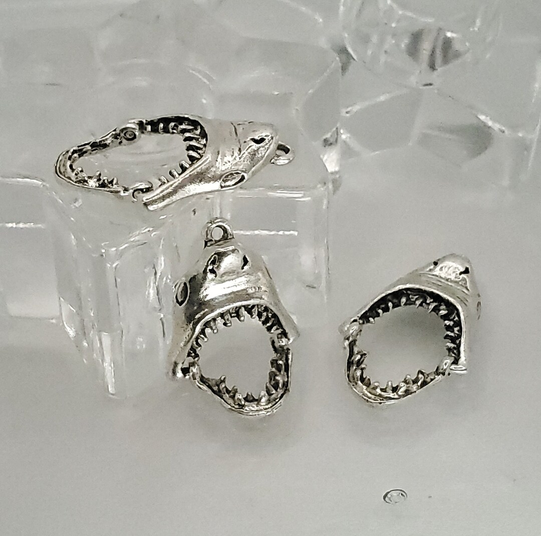 Shark Charms, Shark Teeth Charm, Shark Jaws Charm. Jaws Opens & Closes ...