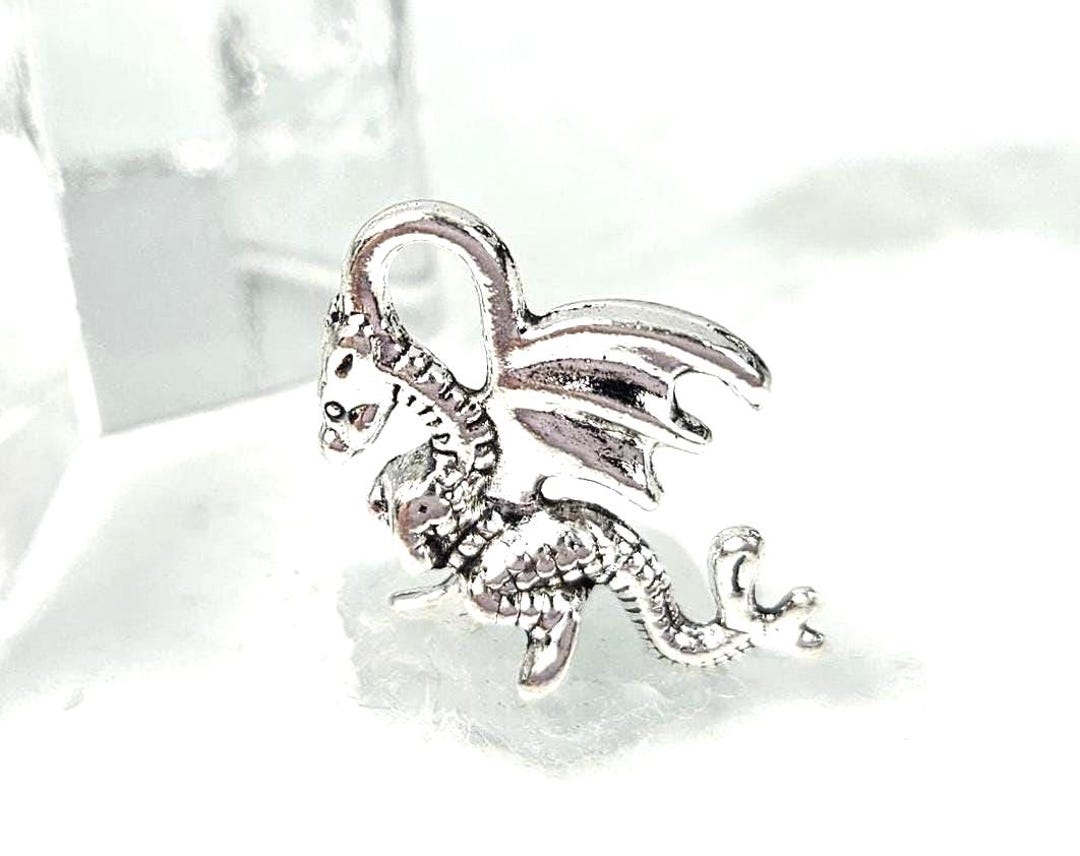 5 Pc Lots Dragon Charm, Mythical Creature, Dangle Charm / Silver Tone ...