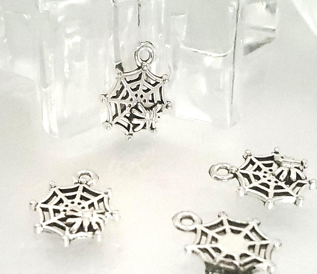 10 Pc Lots Spider Web Charm, Black Widow Charm, Creepy, Charms ...