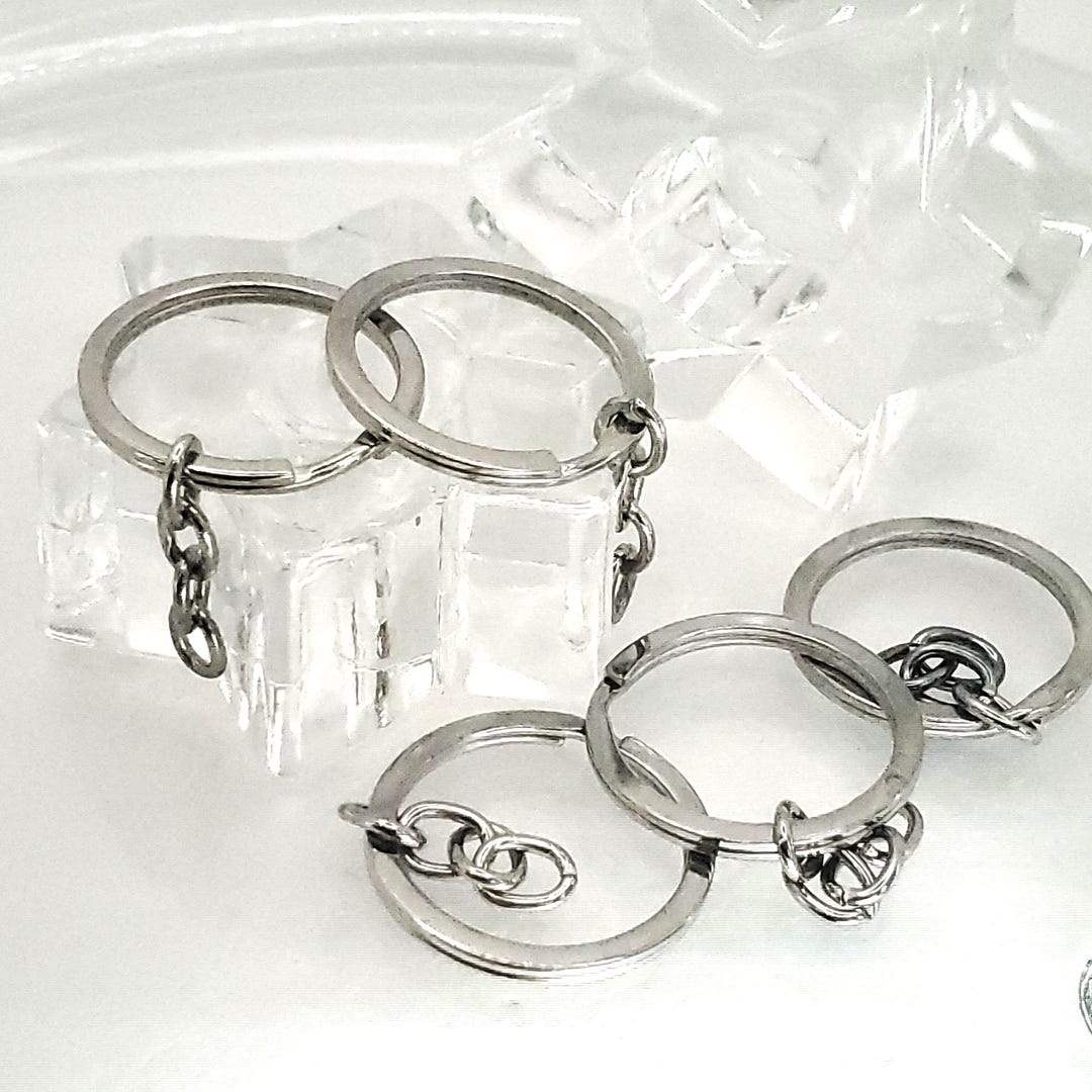 BULK 20 Pc Key Chain Rings, Silver, Starter Chain Base, Split Ring ...