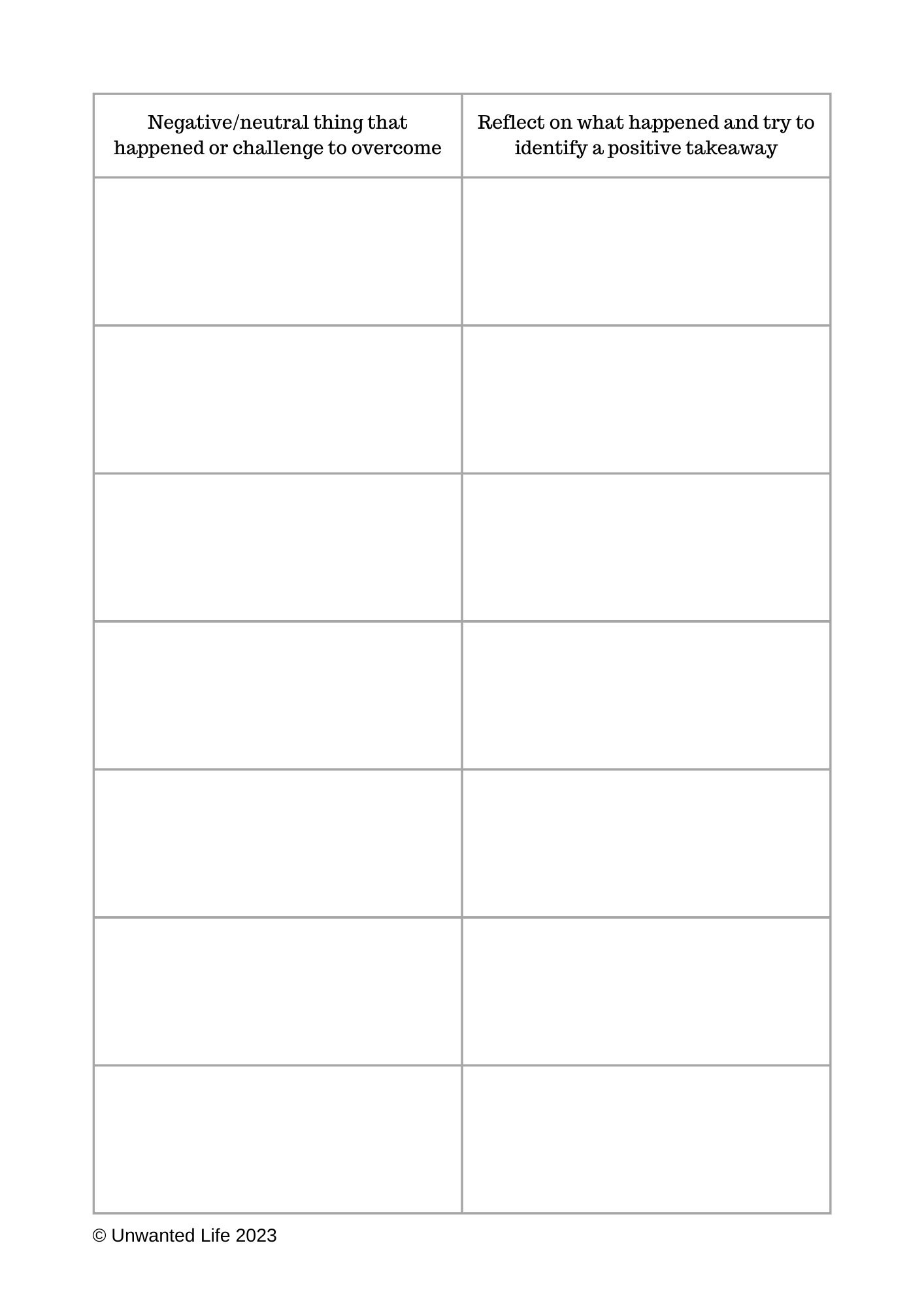 Mental Well-being Thought Challenge Worksheet: Silver Lining - Etsy