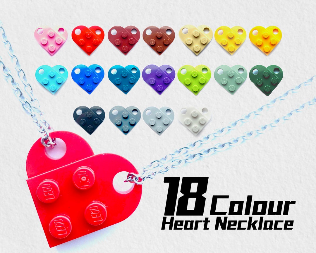 Heart Necklace｜made With Genuine LEGO Bricks｜18 Colour Couple Necklace ...