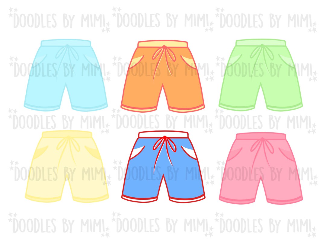Colorful Summer Swim Trunks Digital Clip Art Set - Instant Download - Etsy