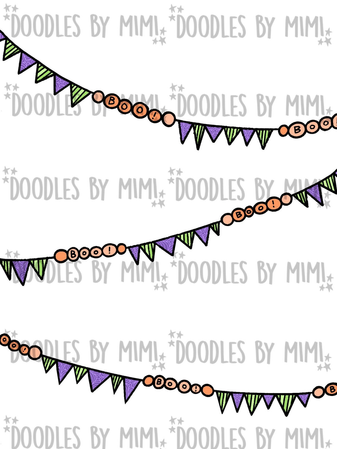 BOO Halloween Banner Clip Art Set - Instant Download - Etsy