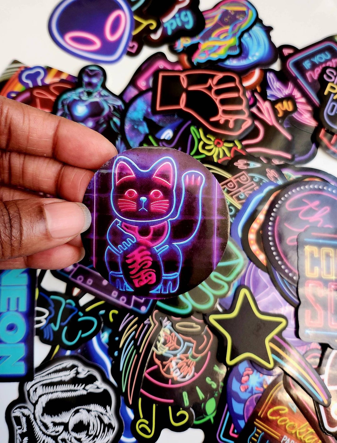 Cool Neon Stickers Pack , Stickers for Laptop , Night in Tokyo Stickers ...