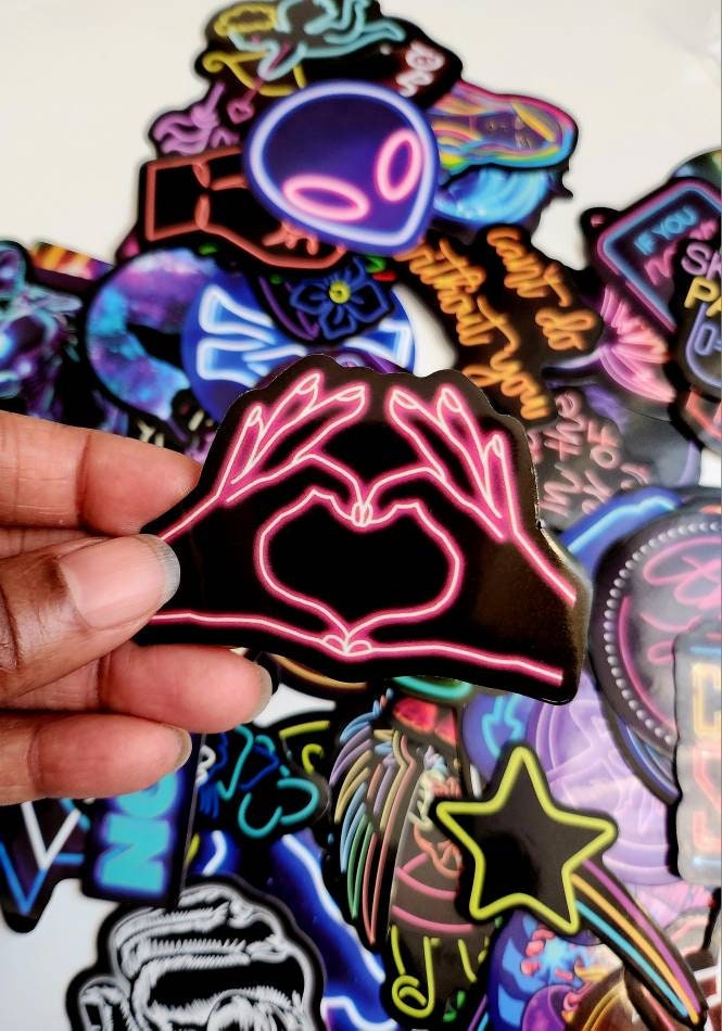 Cool Neon Stickers Pack , Stickers for Laptop , Night in Tokyo Stickers ...