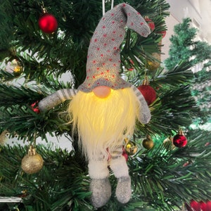 Christmas Gnomes Holiday LED Lighted Tree Ornaments - Etsy