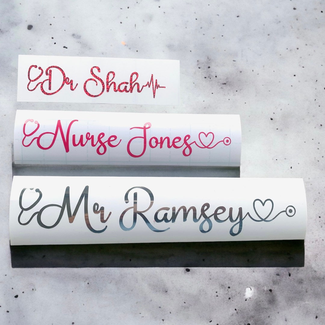Personalised Vinyl Decals for Drs and Nurses, Stickers for Medical ...