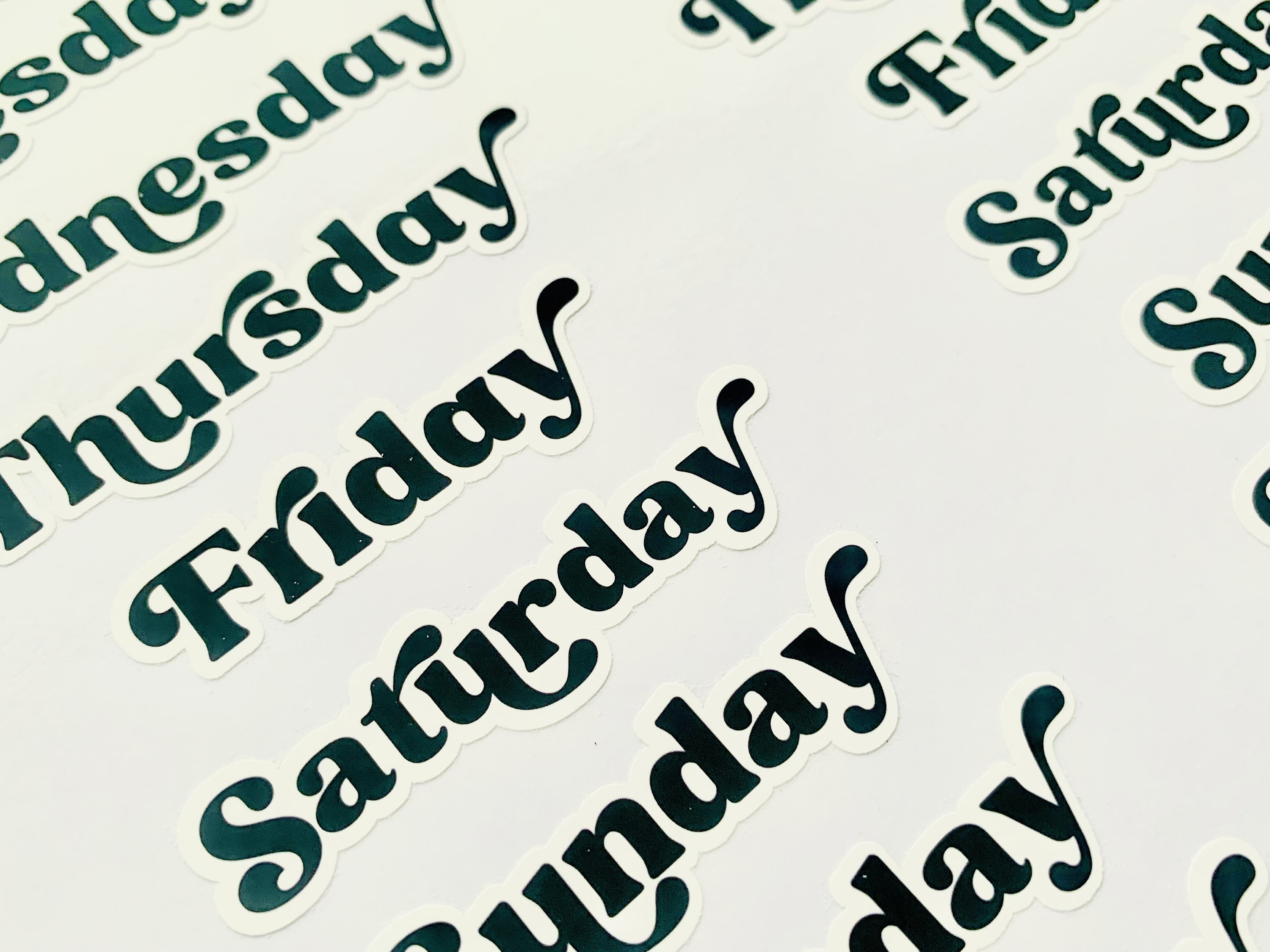 Days of the Week Vinyl Stickers, Calender Sticker, Office Organisation ...