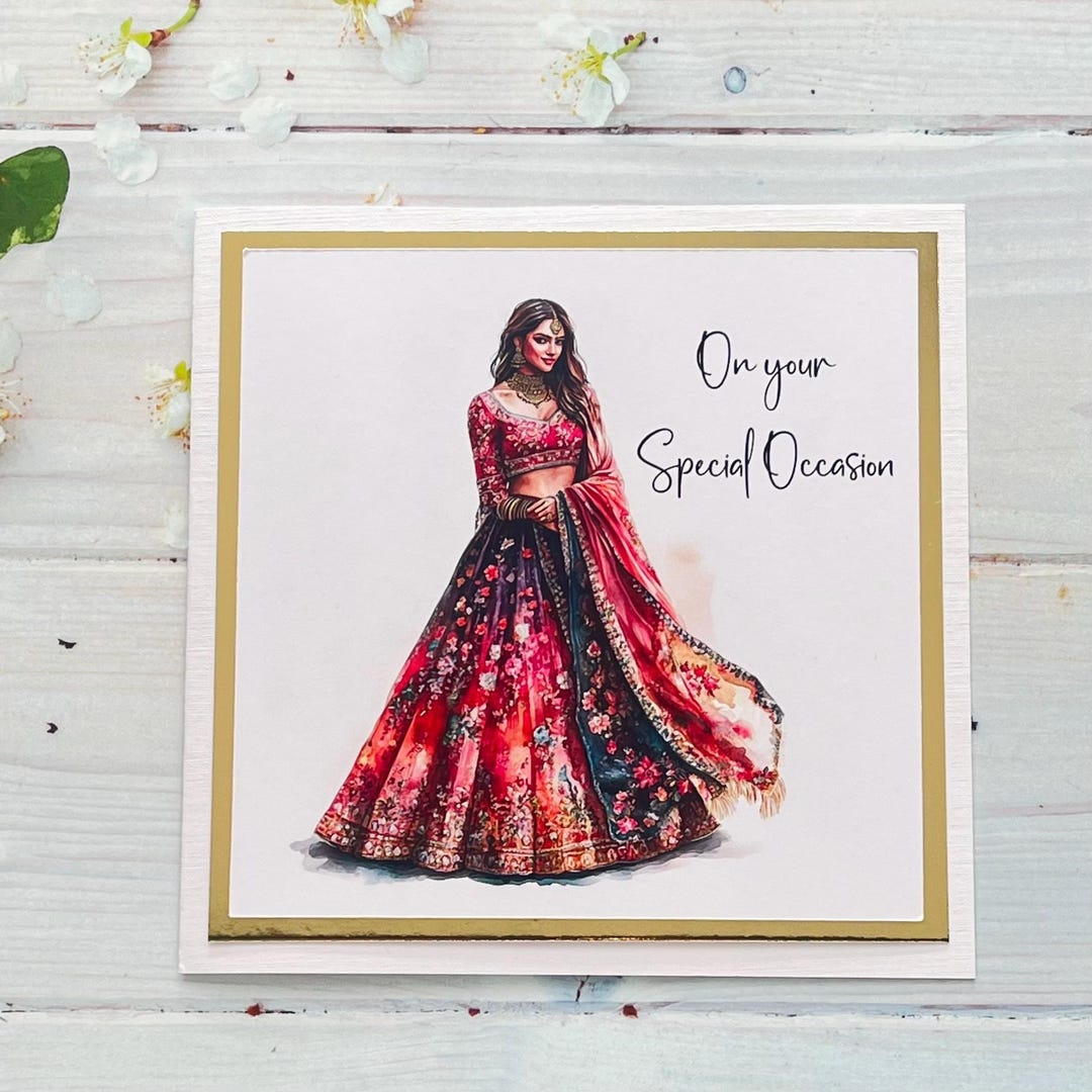 Indian Woman Card, Indian Occasion Card, Indian Bride, Indian ...