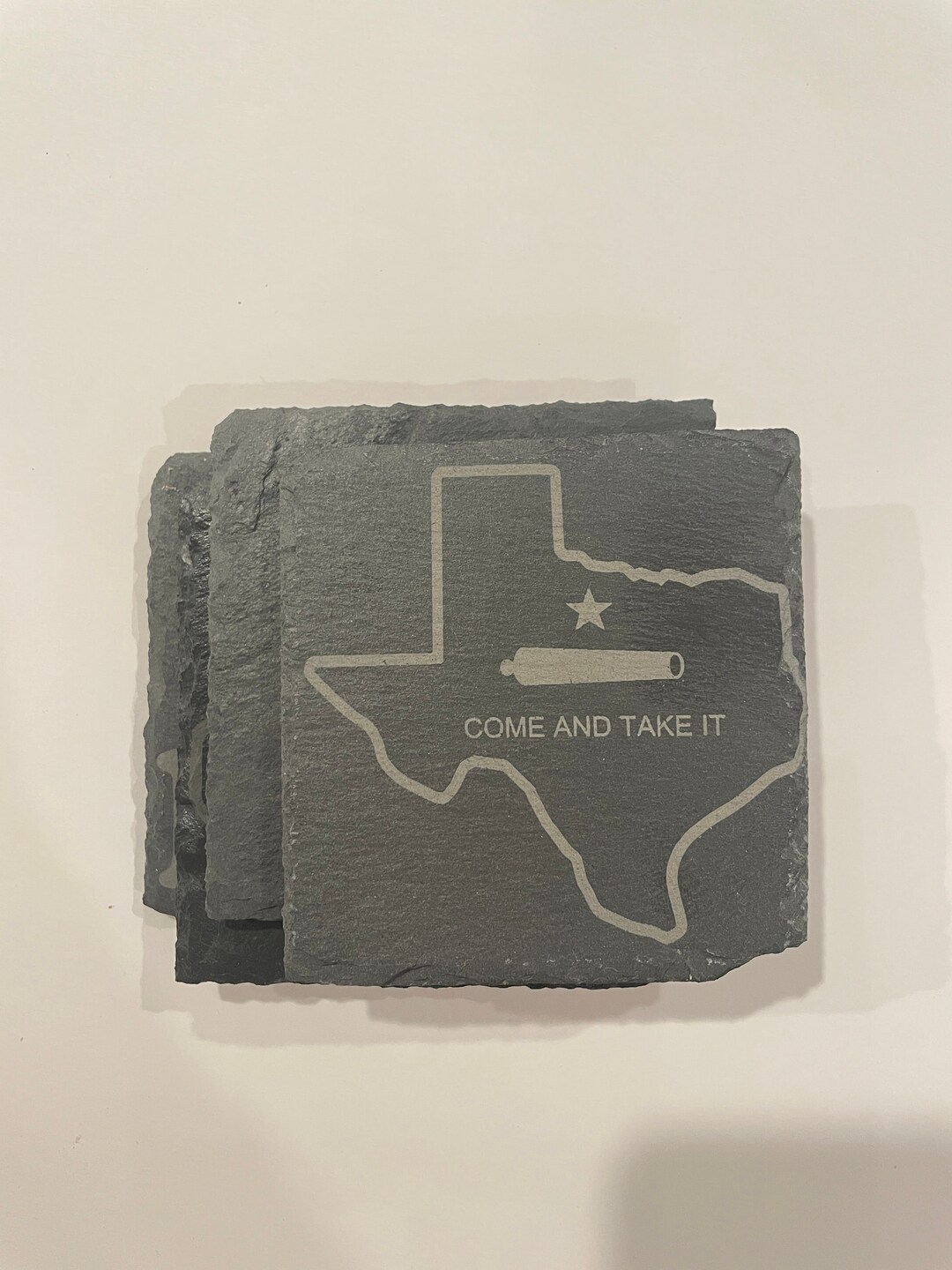 Texas Themed Engraved Slate Coasters Set of 4 - Etsy