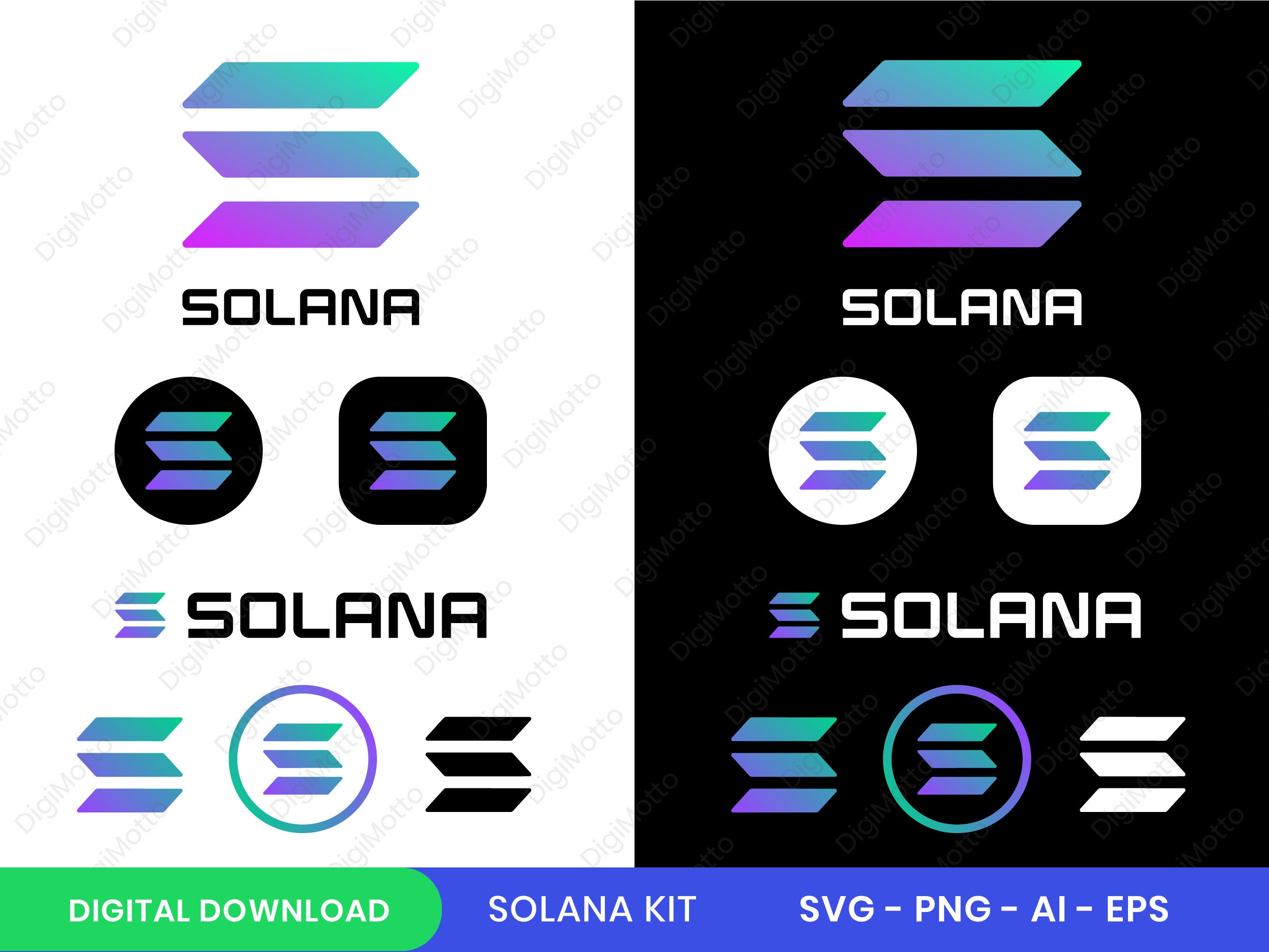 Solana SVG Solana PNG Solana Vector Kit Solana Logo Cryptocurrency Logo ...