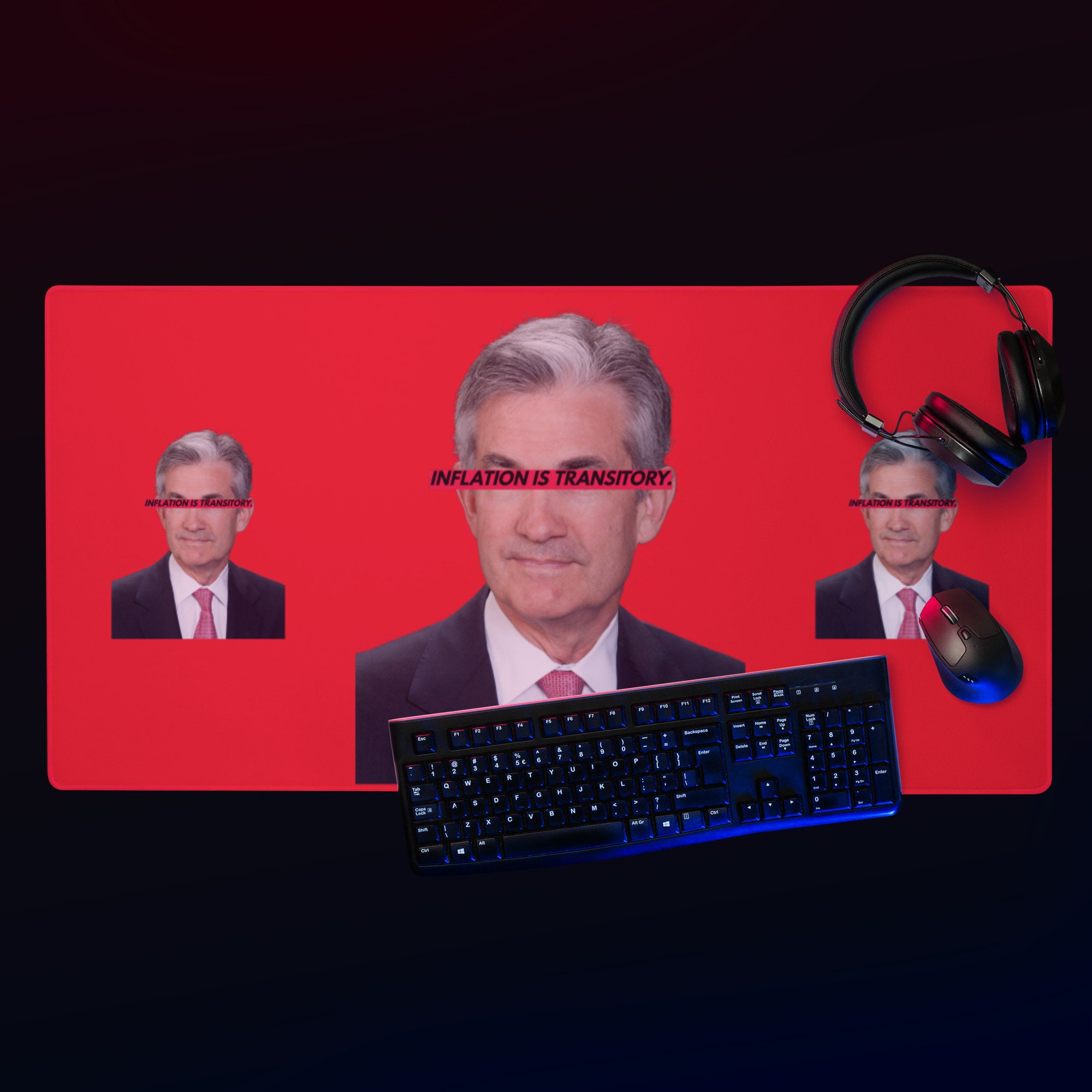 Jerome Powell JPOW Inflation is Transitory Gaming Mouse Pad | Stock ...