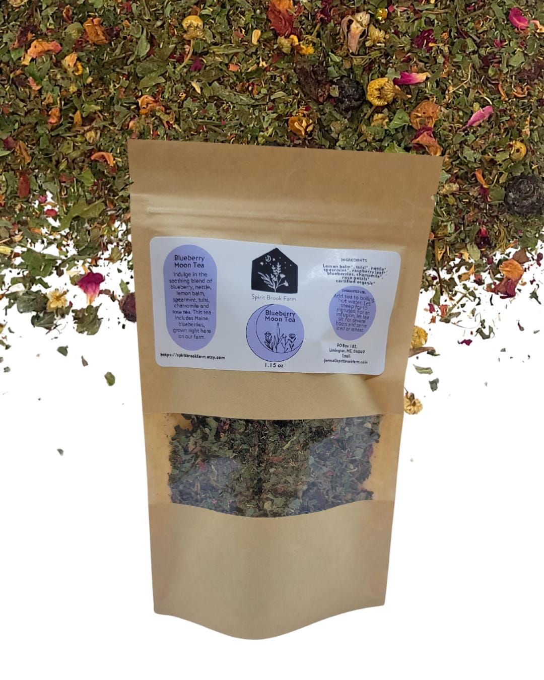 Blueberry Moon Herbal Tea | Blueberry, Rose, Tulsi, Lemon Balm, Nettle ...