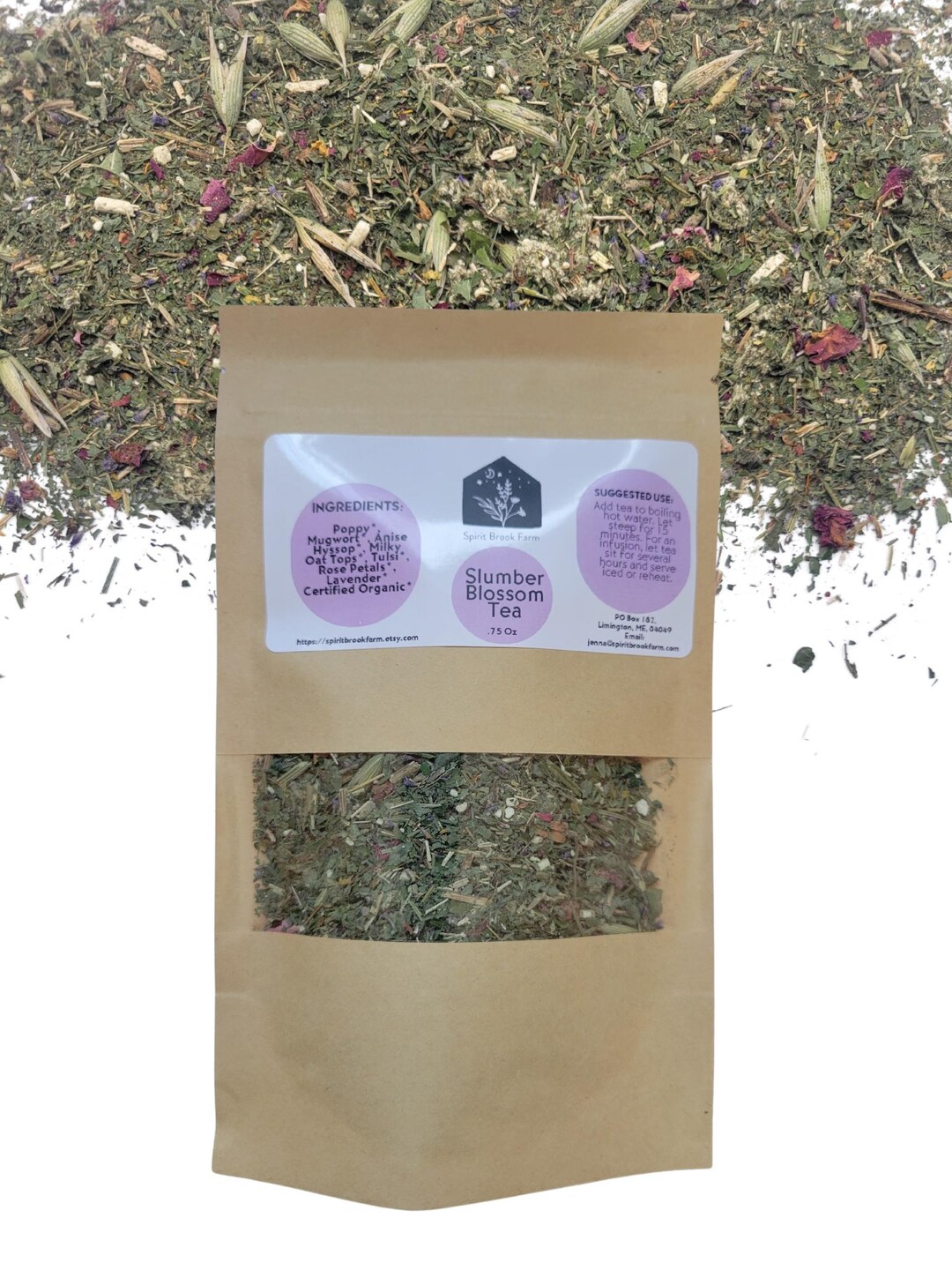 Slumber Blossom Herbal Tea | 100% Organic | Poppy, Mugwort, Anise ...