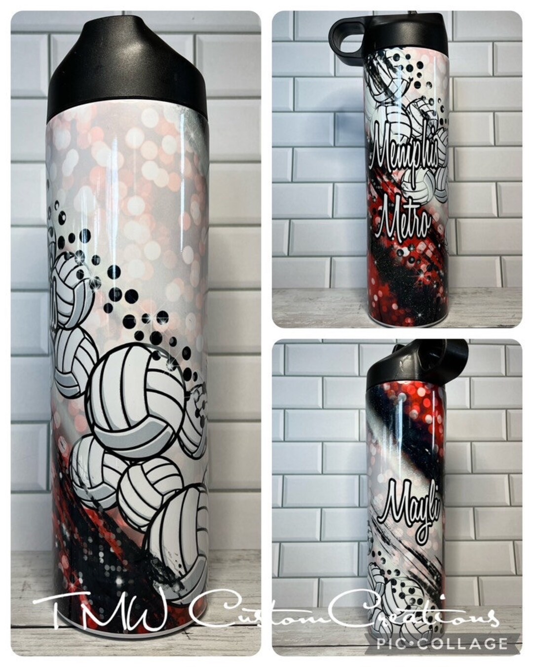 Volleyball Tumbler, Volleyball Water Bottle, Personalized Volleyball ...