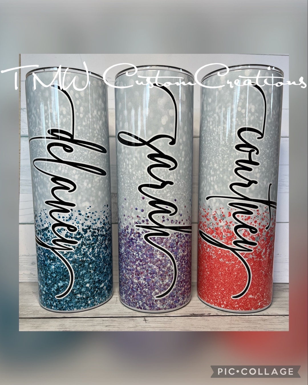 Personalized Glitter Tumbler, Bridal Party Tumbler, Name Tumbler ...