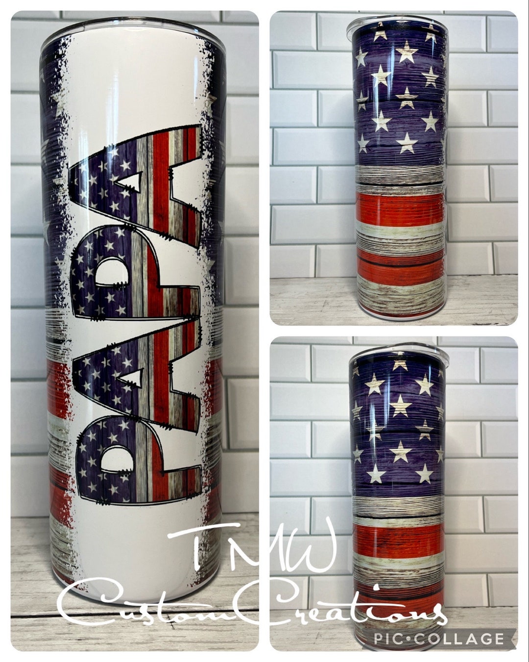 Papa Cup, Grandpa Cup, American Flag Papa Cup - Etsy