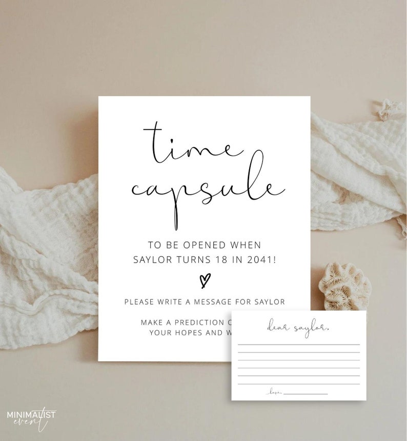 ELSA Time Capsule Sign Template, Time Capsule First Birthday, Time ...