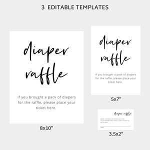 CARLY Baby Shower Diaper Raffle Sign, Baby Shower Diaper Raffle Game ...