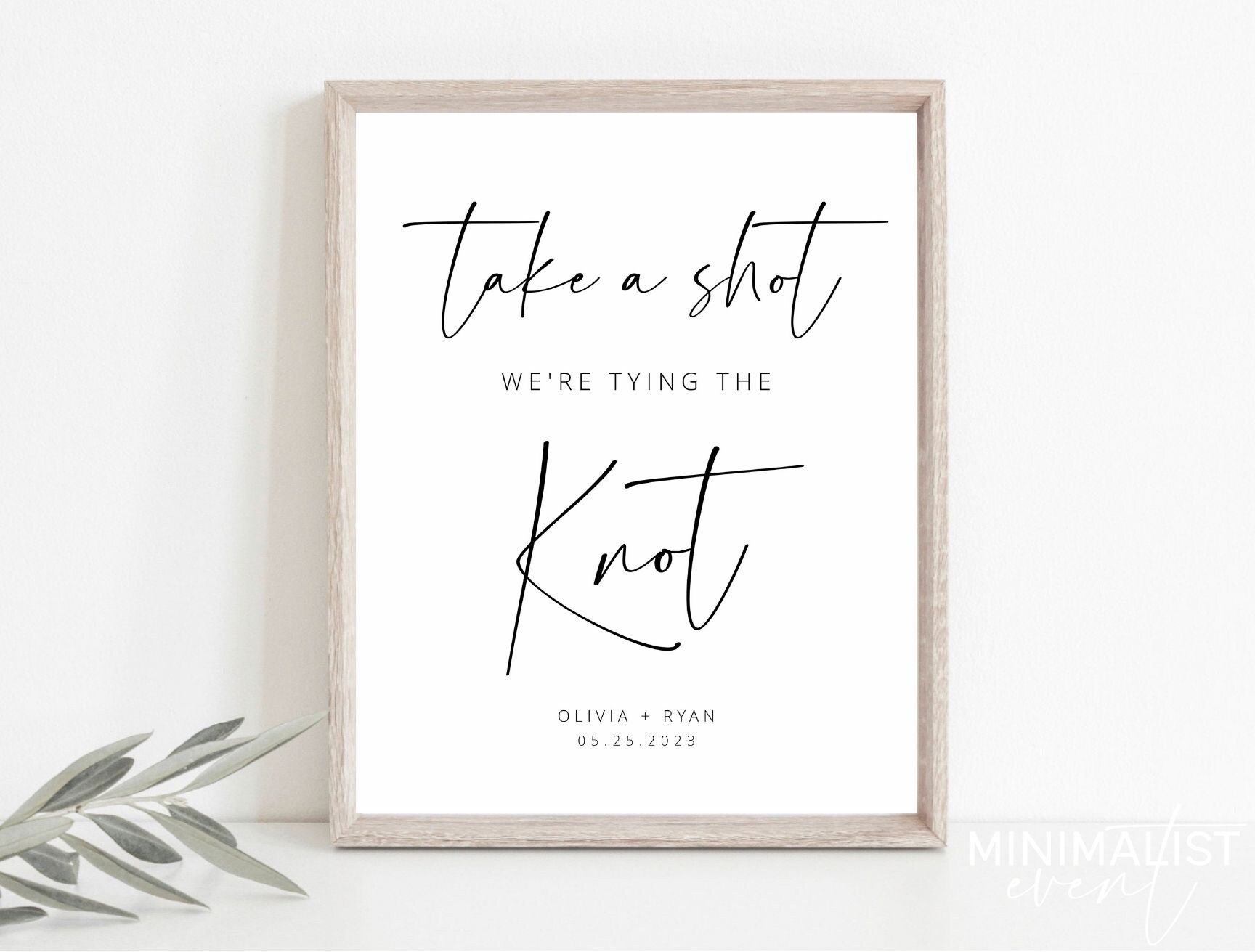 ELLA Take a Shot We're Tying the Knot Sign, Wedding Take a Shot Sign ...