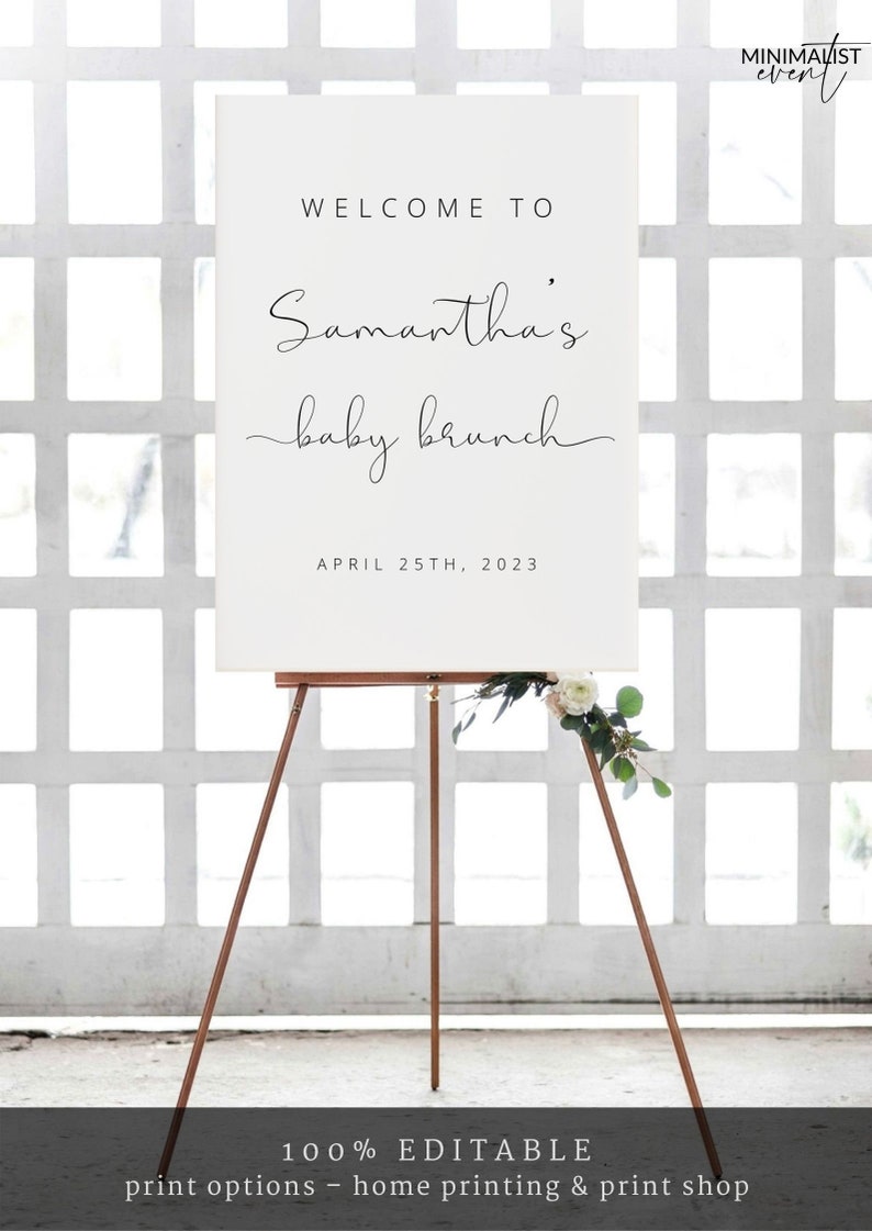 ELSA Baby Shower Welcome Sign Template Baby Brunch Sign - Etsy