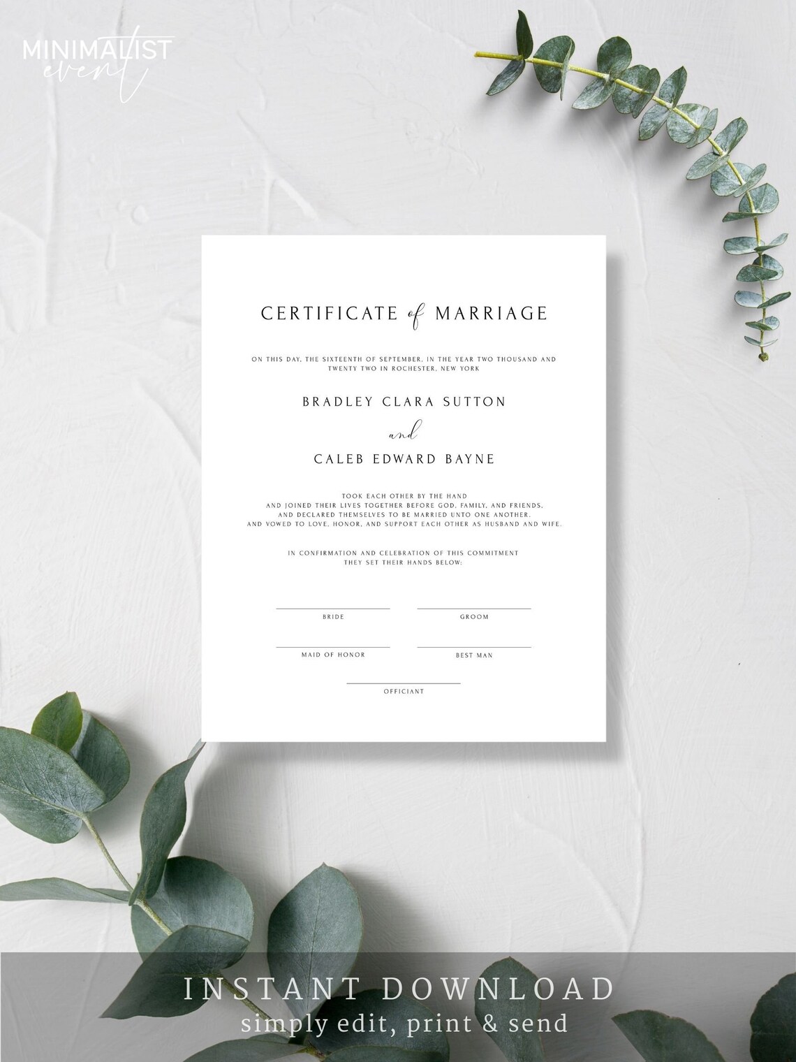 CLARA Marriage Certificate Template Marriage Certificate - Etsy